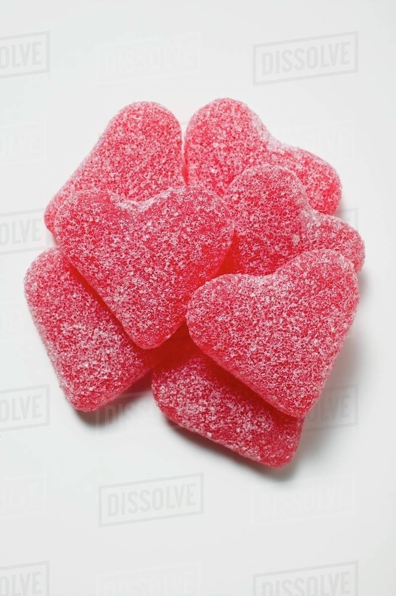Red jelly hearts - Stock Photo - Dissolve