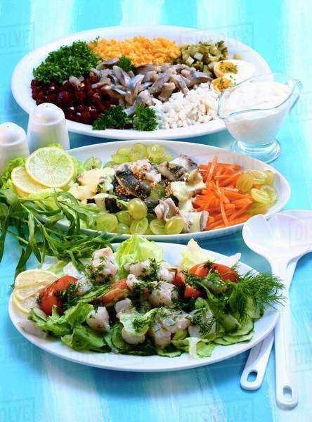 Three different fish salads - Royalty-free Stock Photo | Dissolve