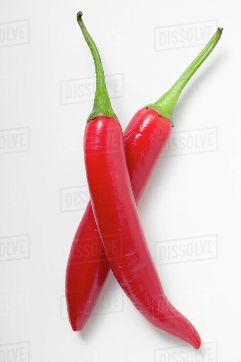 Two red chillies - Stock Photo - Dissolve