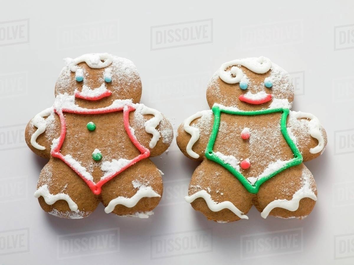 Two sugared gingerbread men - Royalty-free Stock Photo | Dissolve