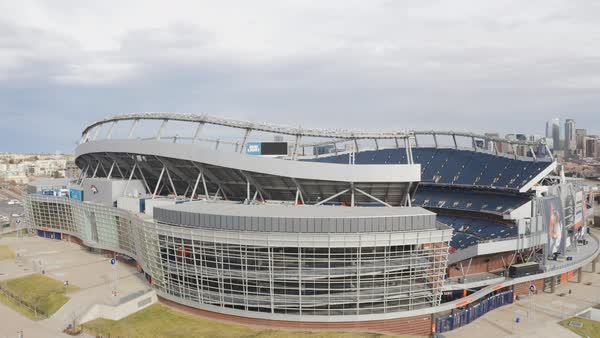 Aerial shot of Mile High Stadium in city, Denver, Colorado, United ...