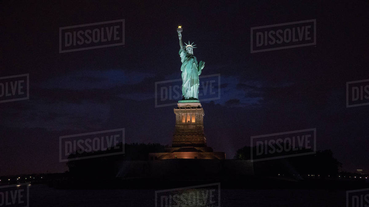 Statue of Liberty at night - Royalty-free Stock Photo | Dissolve