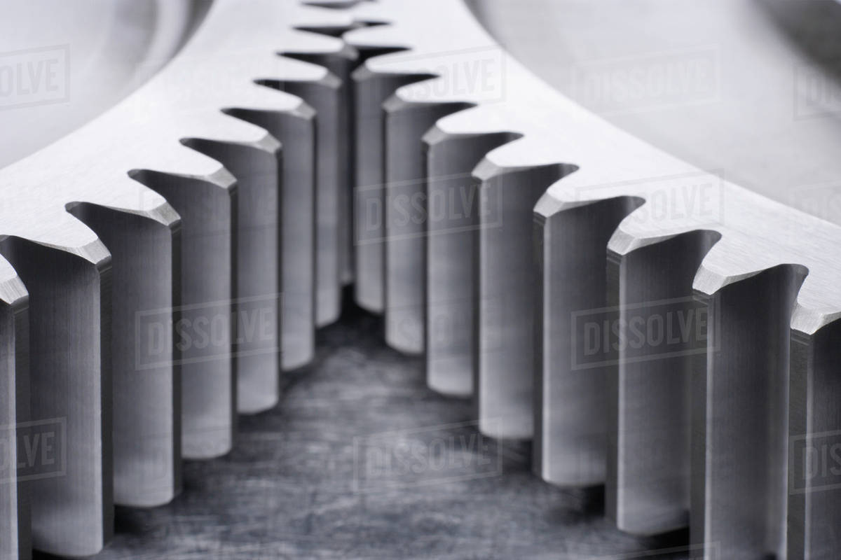 Europe, Germany, Close up of part of two precision cog wheels - Stock ...