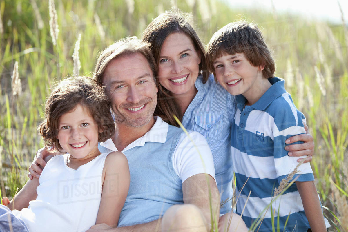 Germany, Bavaria, Family enjoying together, smiling, portrait - Stock ...