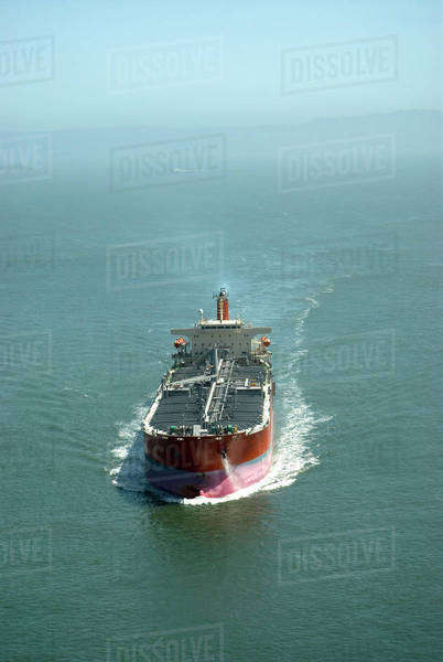 Overhead view of tanker ship - Stock Photo - Dissolve