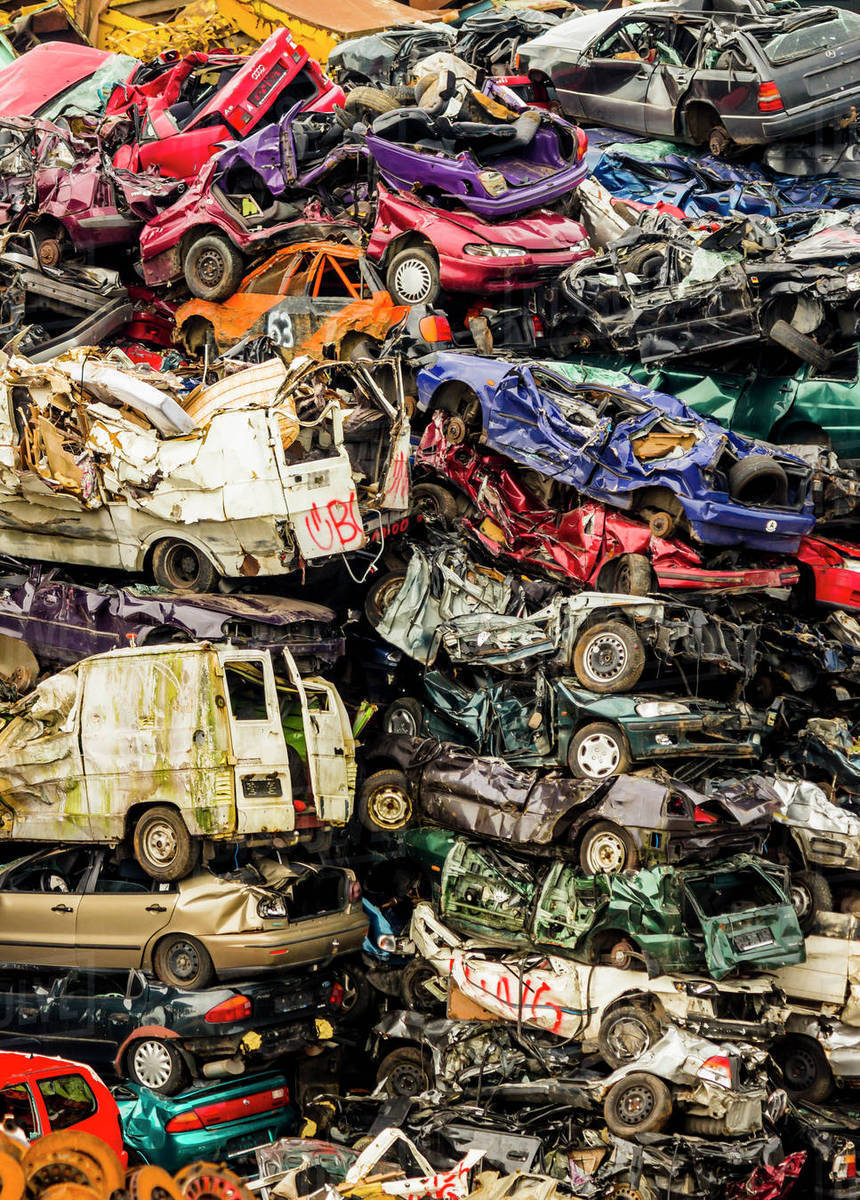 Scrap yard, scrap cars - Stock Photo - Dissolve