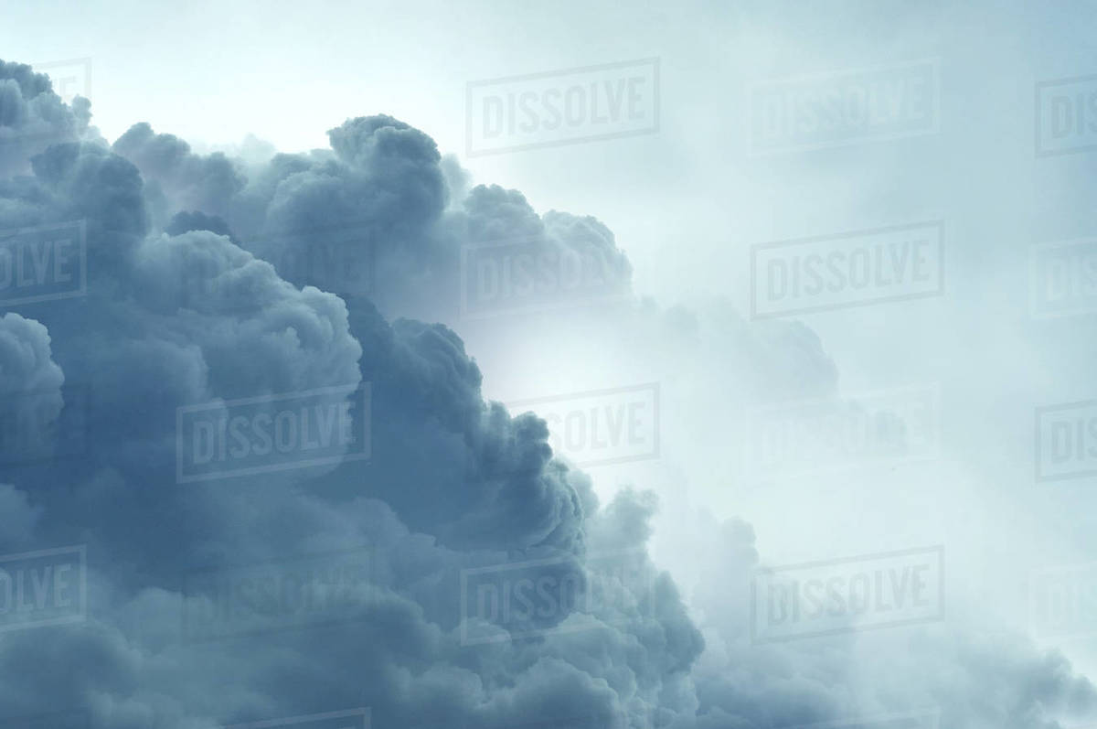 A cluster of thick thunderclouds in close-up .Texture or background ...
