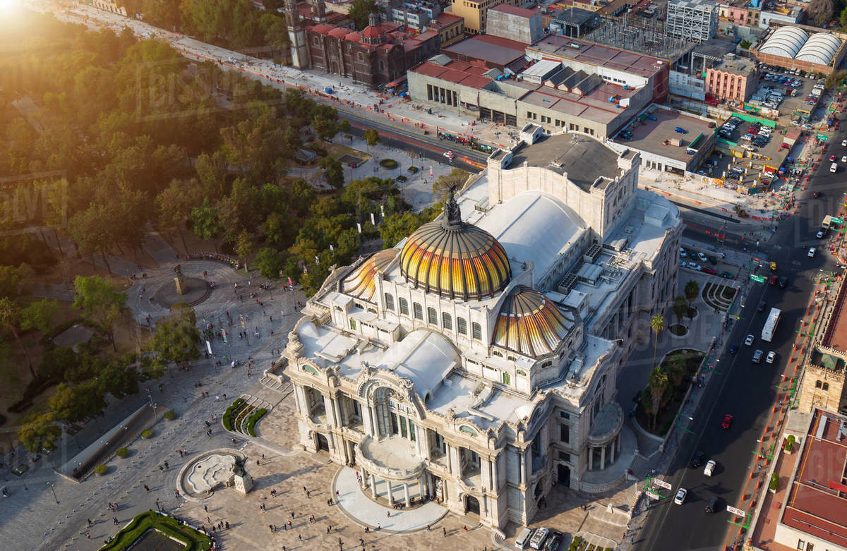 Mexico City, Landmark Palace of Fine Arts, Palacio de Bellas Artes in ...