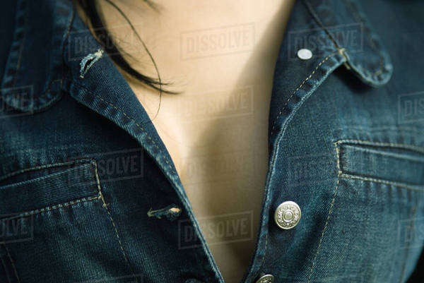 Cropped view of woman's cleavage, close-up - Royalty-free Stock Photo ...