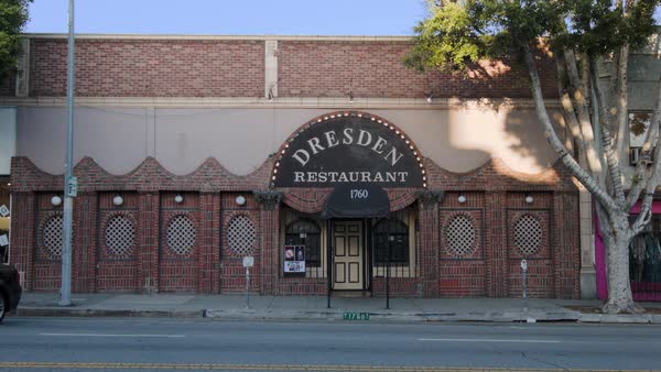 Static shot front view of a restaurant during daytime - HD Rights ...
