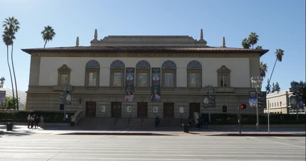 Generic museum across the street during the daytime - 4K Rights-managed ...