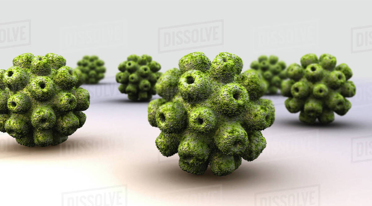 Conceptual image of polyomavirus. - Royalty-free Stock Photo | Dissolve