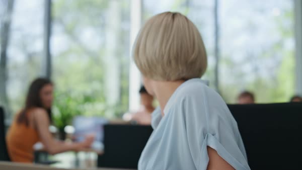 Furious lady screaming colleagues office closeup. Group disappointed ...