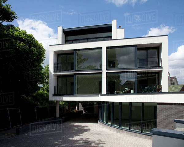 Exterior of modern apartments - Stock Photo - Dissolve