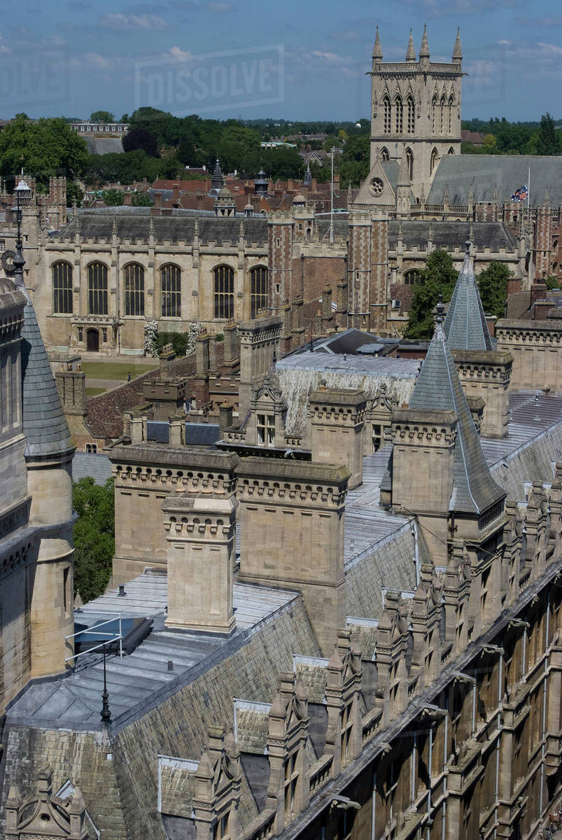 Aerial view of rooftops - Royalty-free Stock Photo | Dissolve
