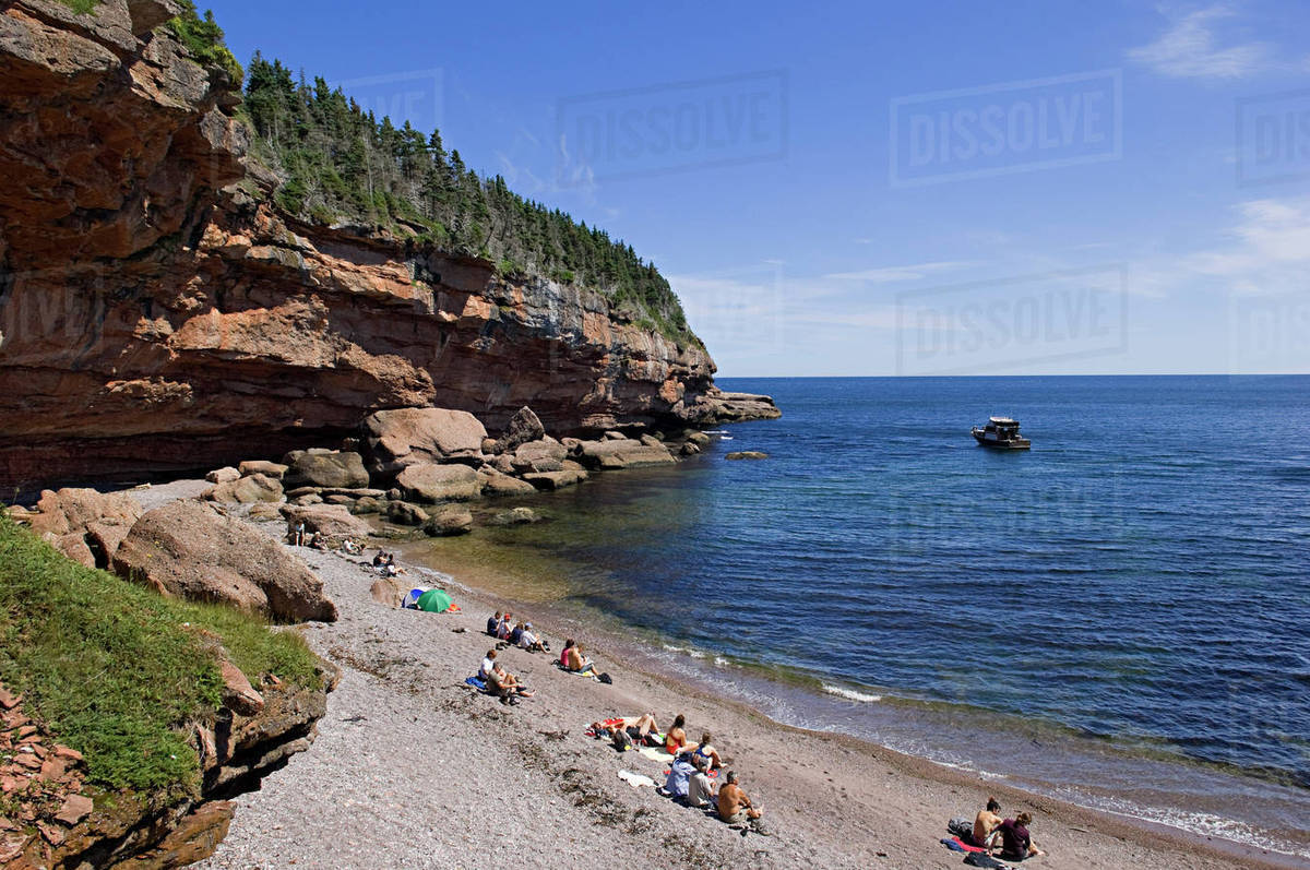 Gaspe Beach, Perce, Bonaventure Island, Gaspe Peninsula, Quebec, Canada ...