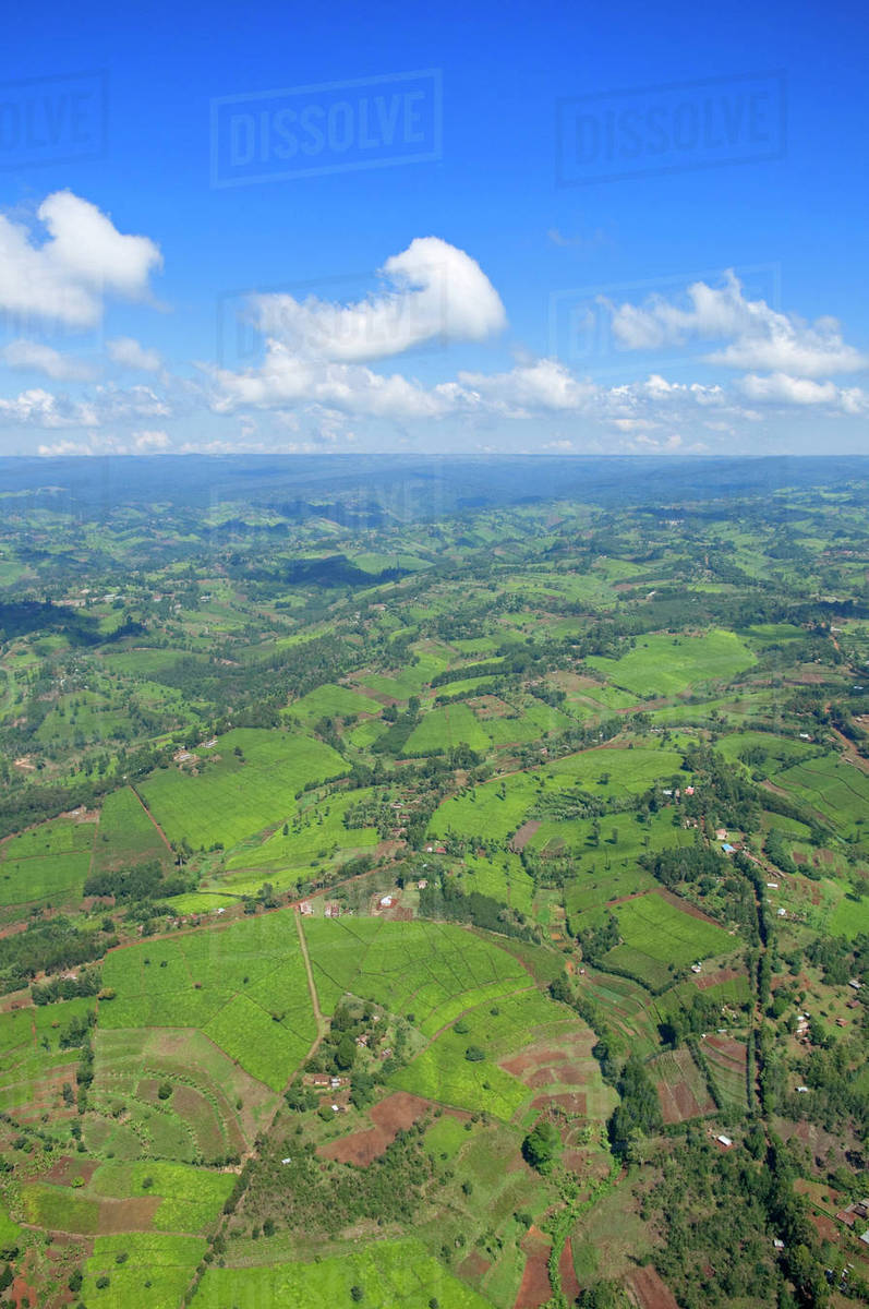 Aerial View of Landscape, Kenya - Stock Photo - Dissolve