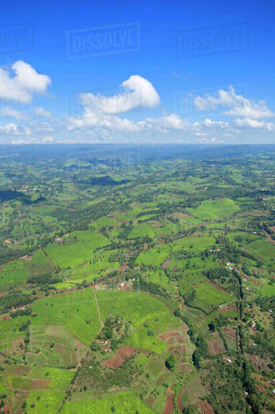 Aerial View of Landscape, Kenya - Stock Photo - Dissolve