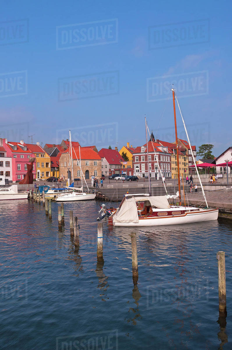 Boats in Marina, Faaborg, Fyn Island, Denmark - Stock Photo - Dissolve