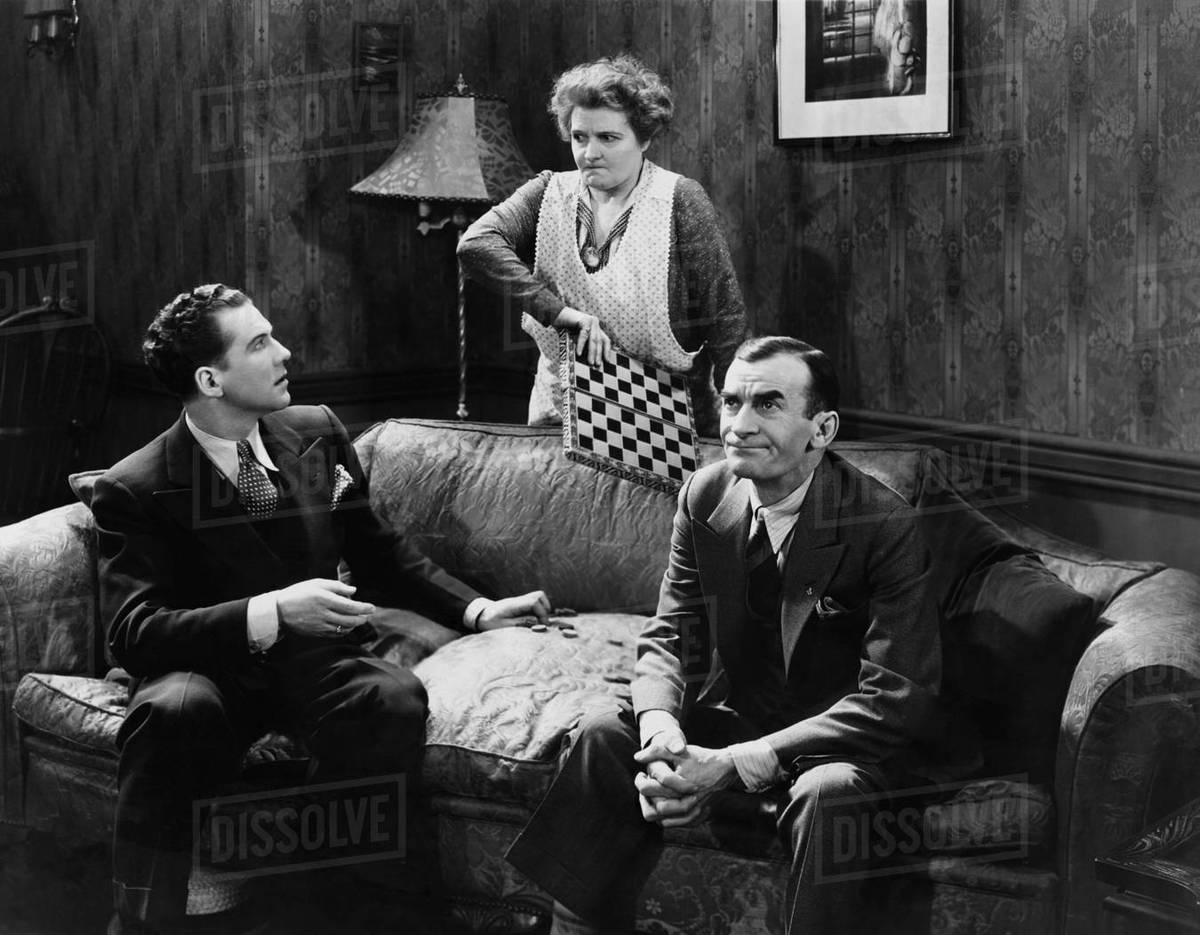 Angry woman interrupting checkers game - Royalty-free Stock Photo ...