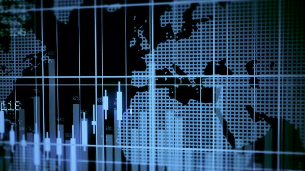 Trade infographic with bars, graphs and statistics - 4K Royalty-free ...