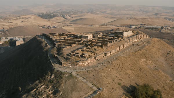 Aerial view of Erebuni Fortress in Yerevan - Stock Video Footage - Dissolve