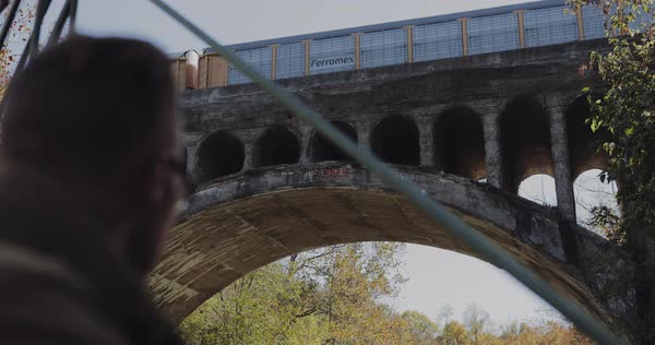 Shape the scene of a crisp fall walk. | Dissolve