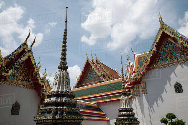 Ornate rooftops of Phra Chedi Roi - Royalty-free Stock Photo | Dissolve