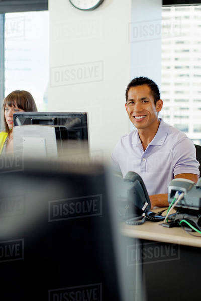 Business people working on computers in office - Royalty-free Stock ...