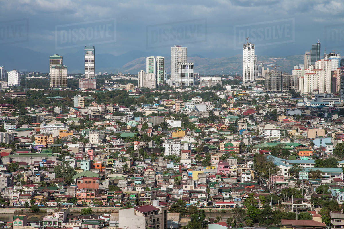 Aerial view of Manila cityscape, Manila, Philippines - Stock Photo ...