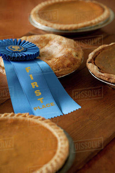 First place ribbon on homemade pie - Royalty-free Stock Photo | Dissolve