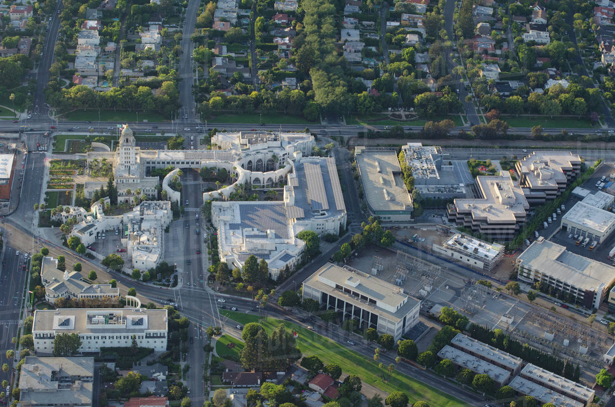 Aerial view of neighborhoods in cityscape - Royalty-free Stock Photo ...