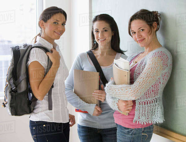 Female college students in classroom - Royalty-free Stock Photo | Dissolve