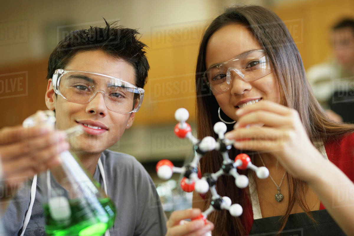 Multi-ethnic teenagers in science class - Royalty-free Stock Photo ...