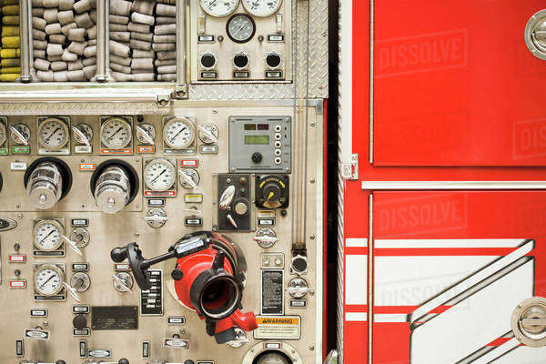 Dials on fire truck - Stock Photo - Dissolve