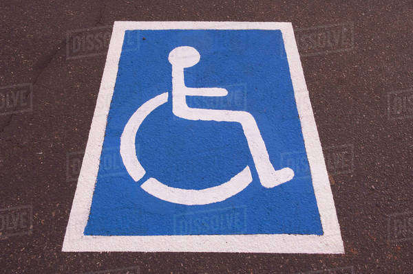 Handicapped symbol painted on pavement - Royalty-free Stock Photo ...