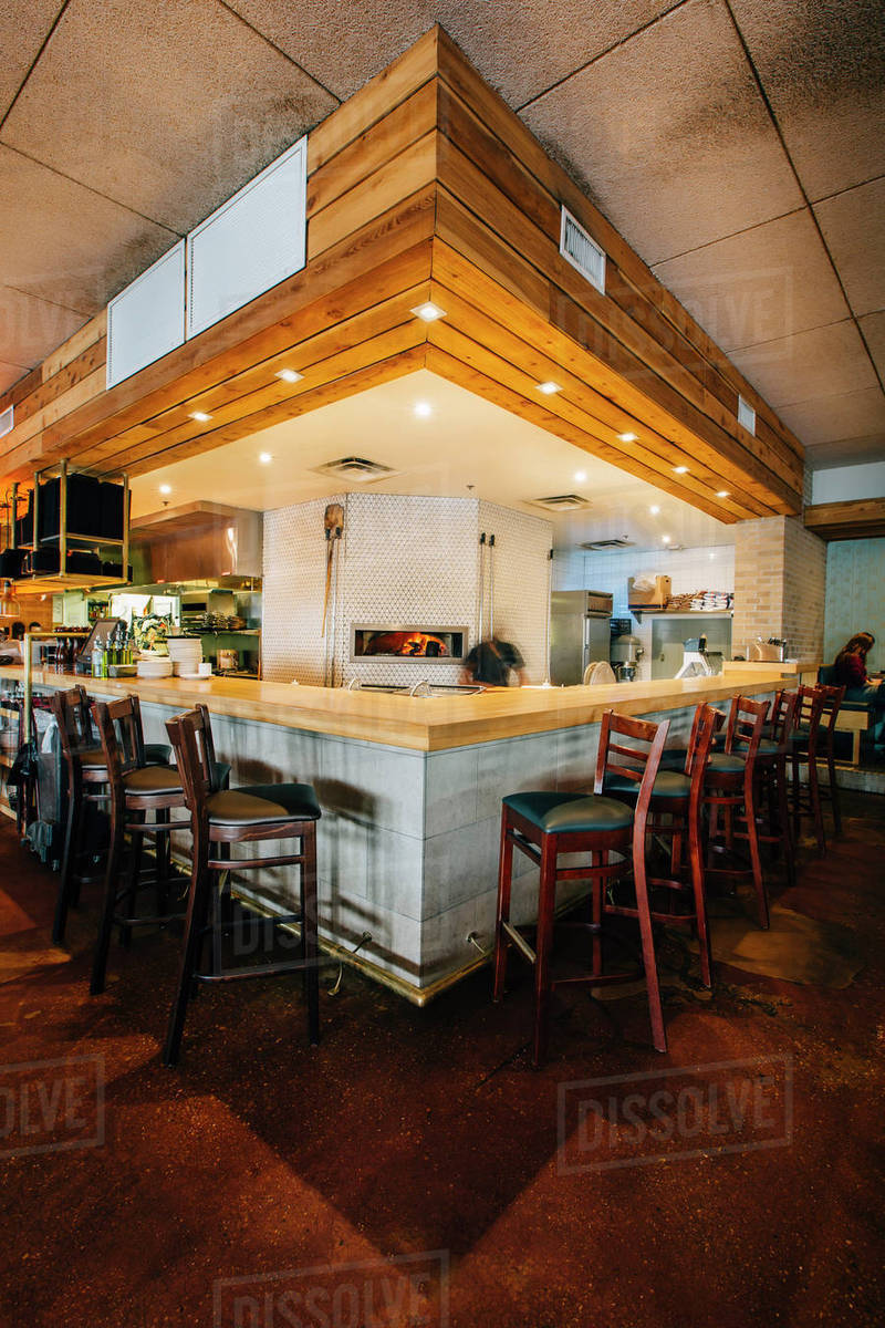 Empty bar in modern restaurant - Royalty-free Stock Photo | Dissolve