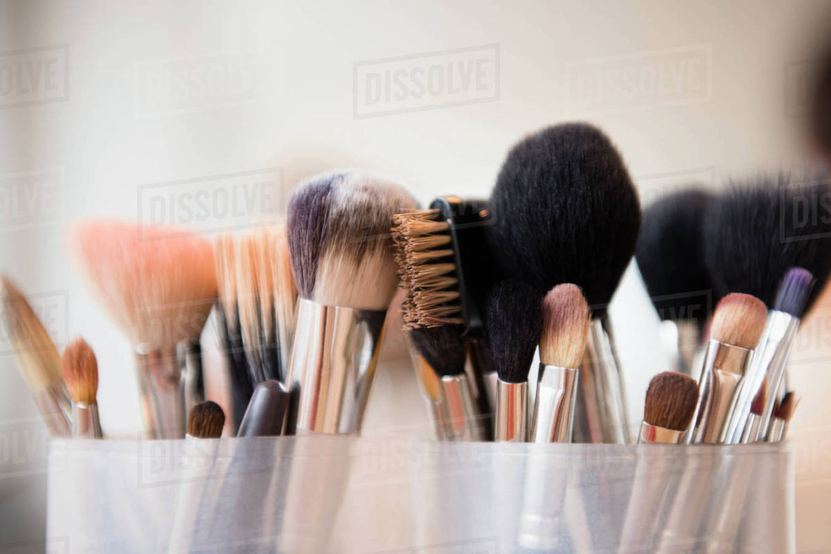 Close up of makeup brushes - Royalty-free Stock Photo | Dissolve