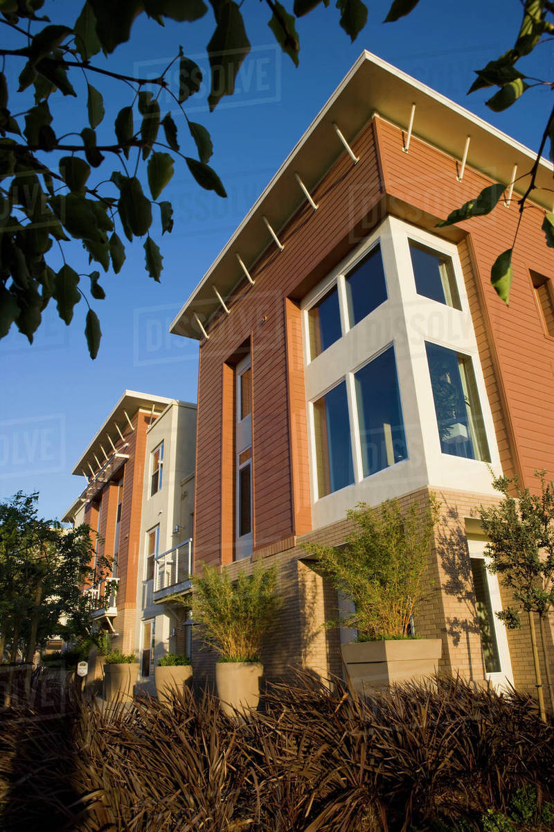 Exterior facade contemporary loft style homes - Royalty-free Stock ...