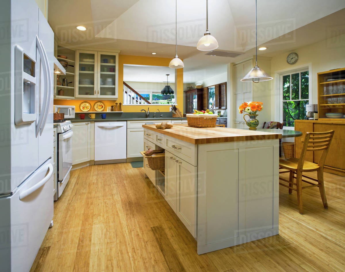 Kitchen with center island - Stock Photo - Dissolve