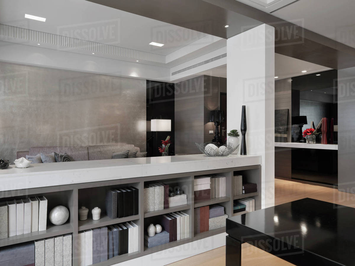 Half bookcase in modern home - Royalty-free Stock Photo | Dissolve