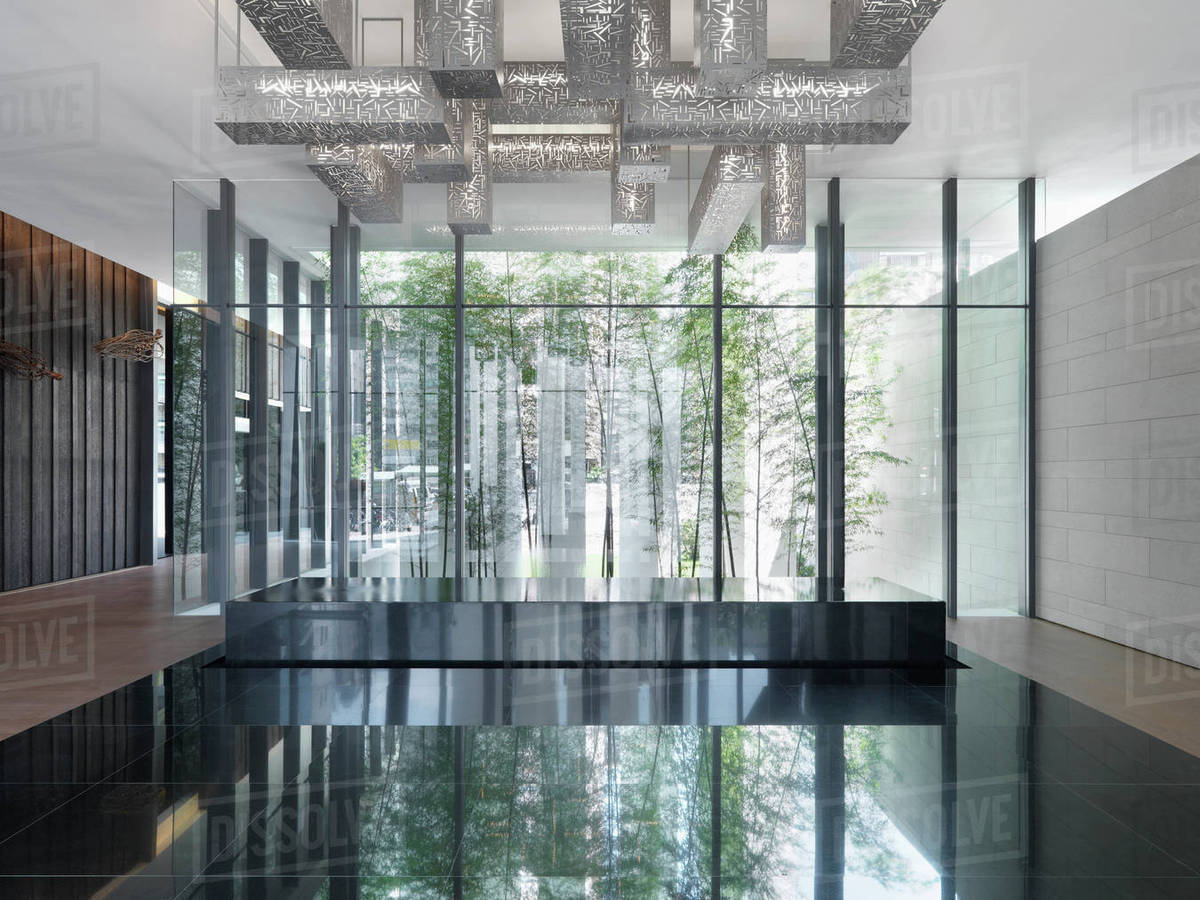 Lobby with modern light fixture - Royalty-free Stock Photo | Dissolve