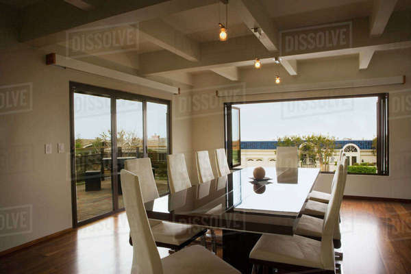 Modern Dining Room with Reflective Table - Royalty-free Stock Photo ...