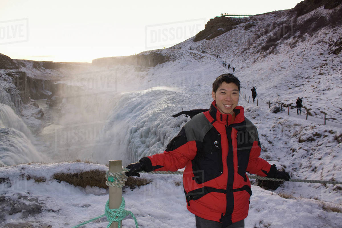 Chinese man standing on remote ice field - Royalty-free Stock Photo ...
