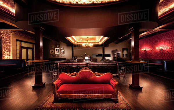 Luxurious sofa in bar - Stock Photo - Dissolve
