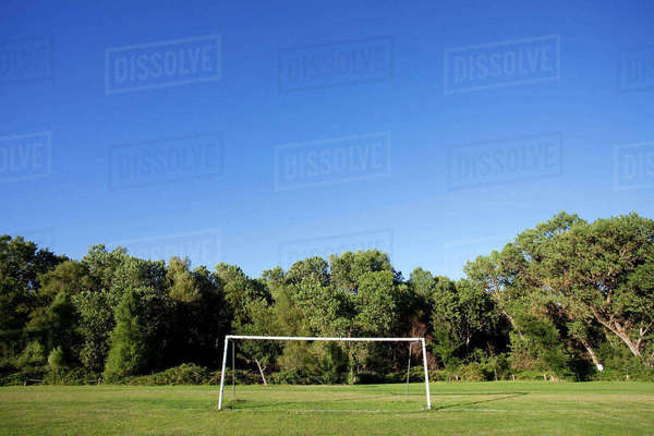 Soccer goal on soccer field - Royalty-free Stock Photo | Dissolve