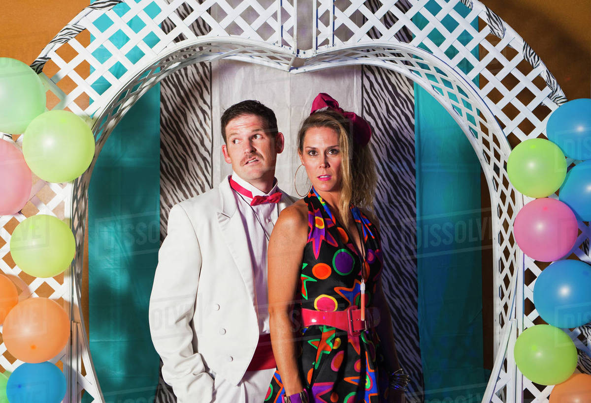 Caucasian couple at retro prom - Royalty-free Stock Photo | Dissolve