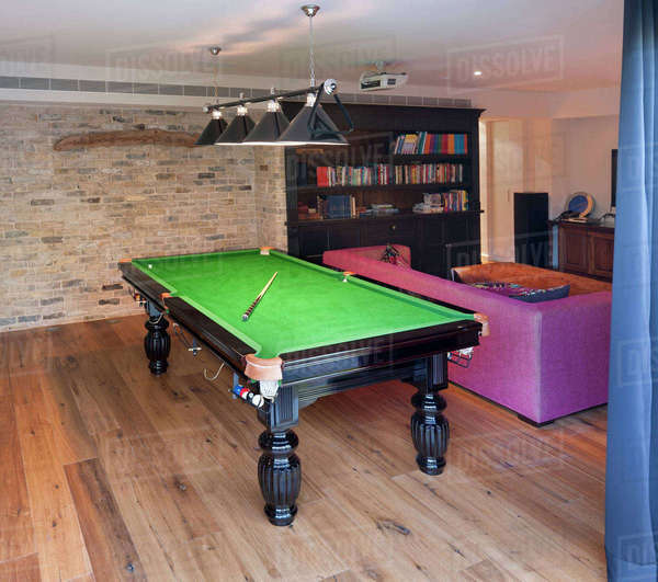 Billiards Table in a Rec Room - Royalty-free Stock Photo | Dissolve