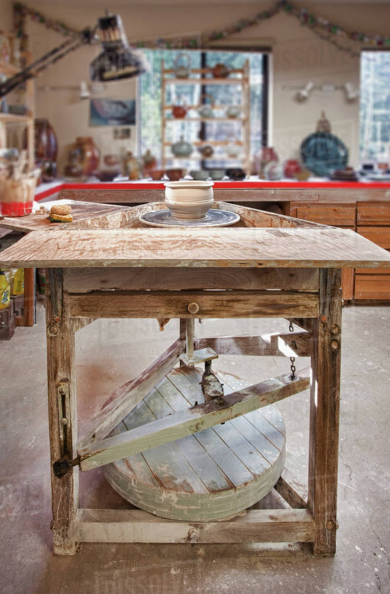 Pottery wheel in studio - Royalty-free Stock Photo | Dissolve