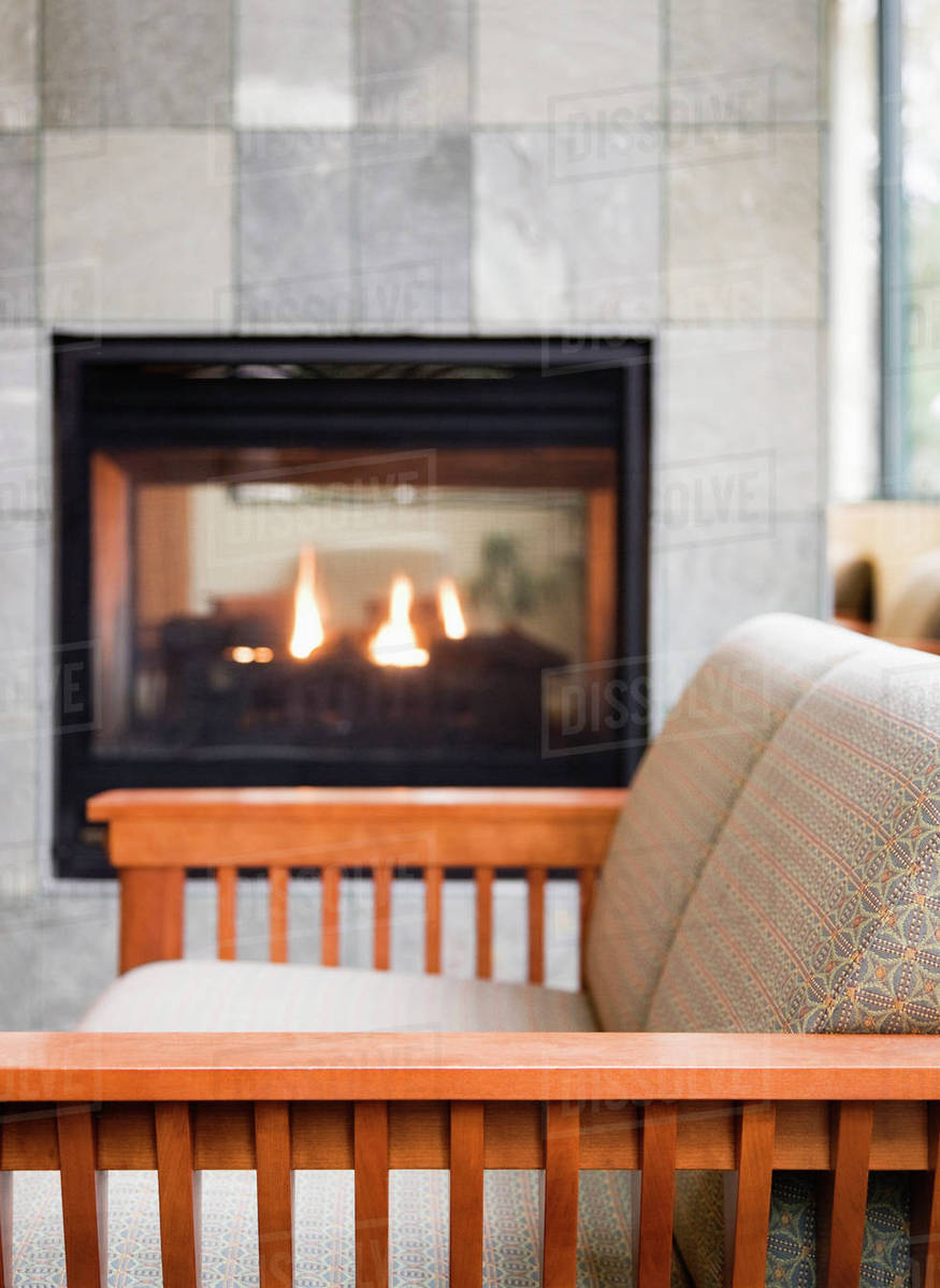 Reading Room With Fireplace - Royalty-free Stock Photo | Dissolve